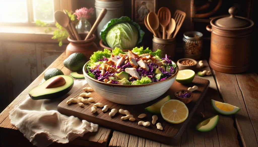 Ensalada de COL y POLLO - Cacahuates Mafer® TOSTADOS